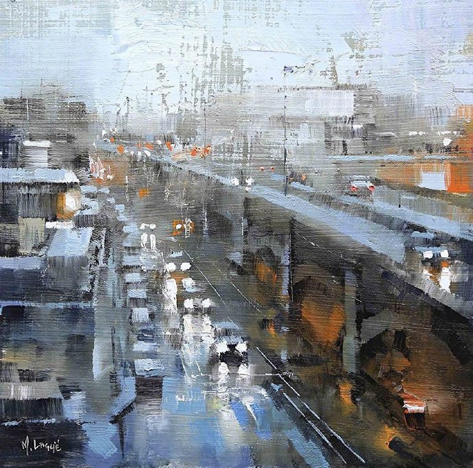 城市油画作品 画家 Mark Lague|油画|画家|城市_新浪新闻