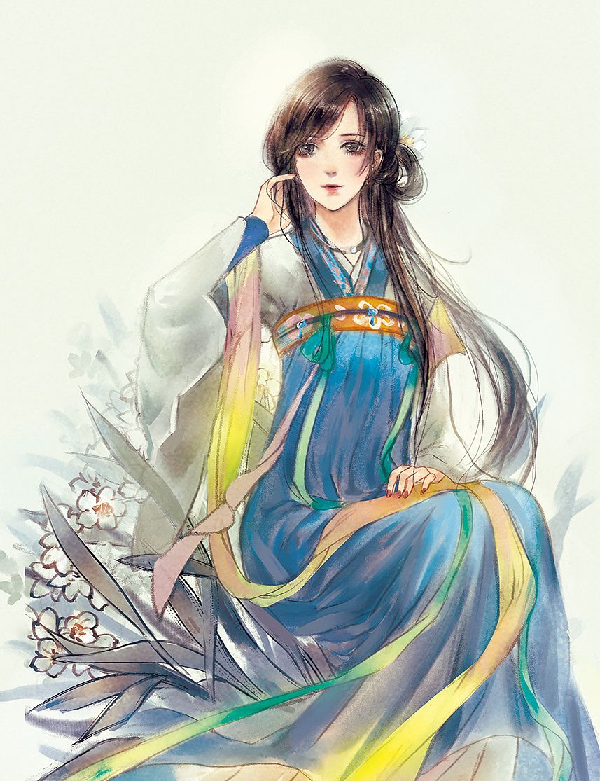 手绘古风插画，四季美人图｜若无闲事挂心头，便是人间好时节|美人图|闲事|插画_新浪新闻