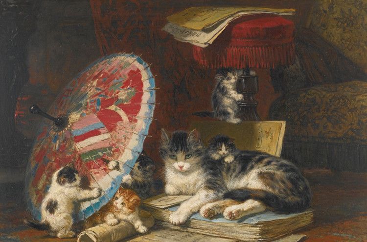 美术欣赏：19世纪荷兰女画家Henriëtte Ronner笔下的猫咪油画|荷兰|猫咪|笔下_新浪新闻