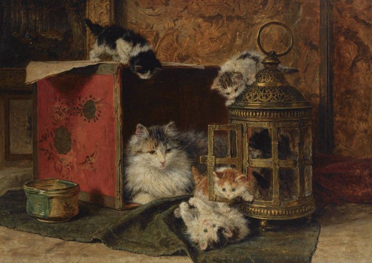 美术欣赏：19世纪荷兰女画家Henriëtte Ronner笔下的猫咪油画|荷兰|猫咪|笔下_新浪新闻