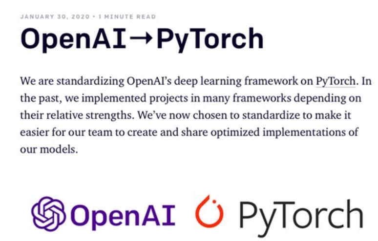 网友点赞：OpenAI宣布多项目转向PyTorch构建__财经头条