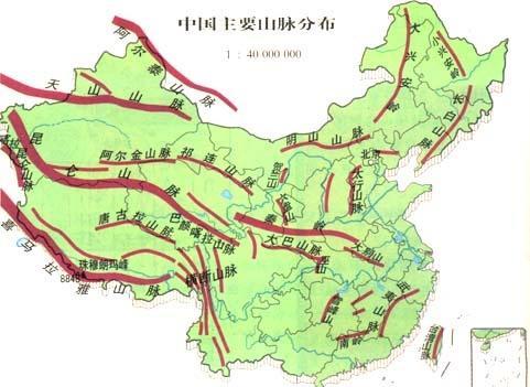 一张地图，详看我国山脉分布