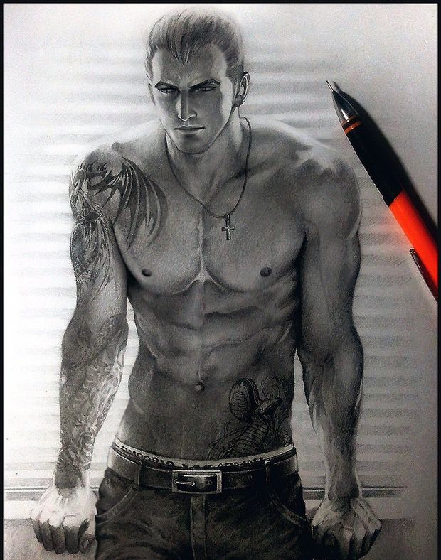 Aenaluck手绘壮男硬汉插画，太帅了！|壮男|插画|硬汉_新浪新闻