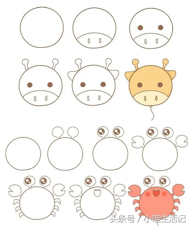 教你用硬币画简笔画，超级简单哦!