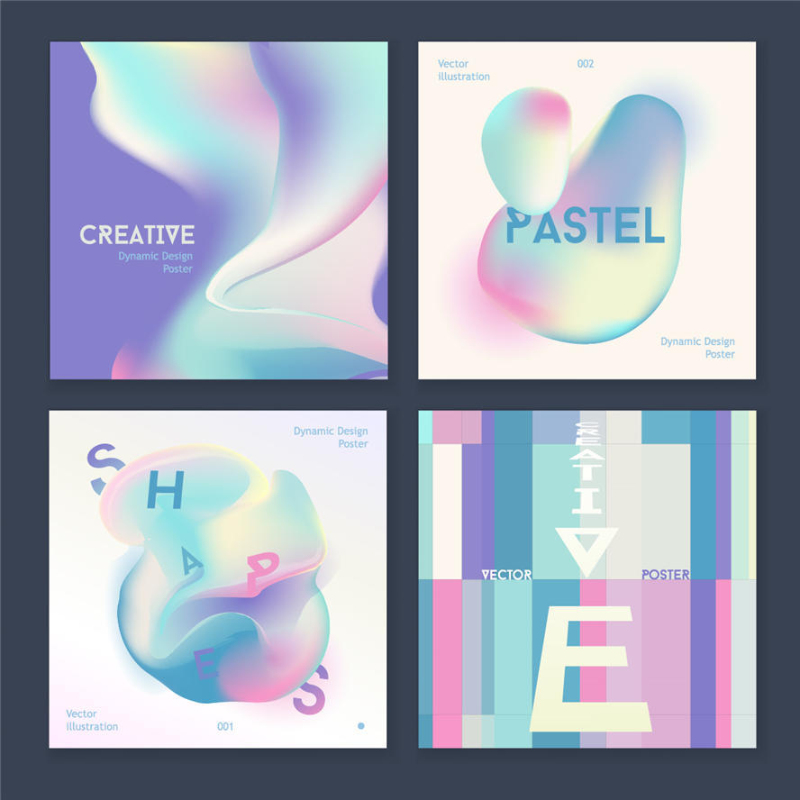 创意液态几何立体渐变荧光镭射海报背景H5页面AI矢量素材 更多详情>