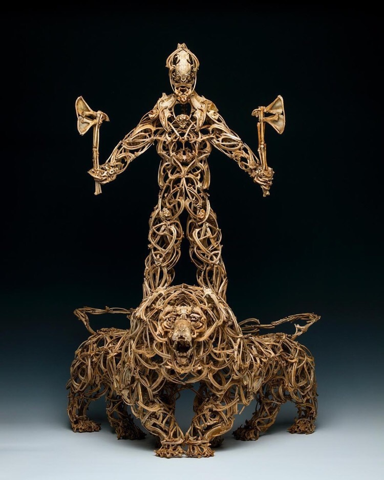 艺术家John Paul Azzopardi用鸡，兔子，鹌鹑等动物骨头制作的艺术品|鹌鹑|骨头|艺术品_新浪新闻