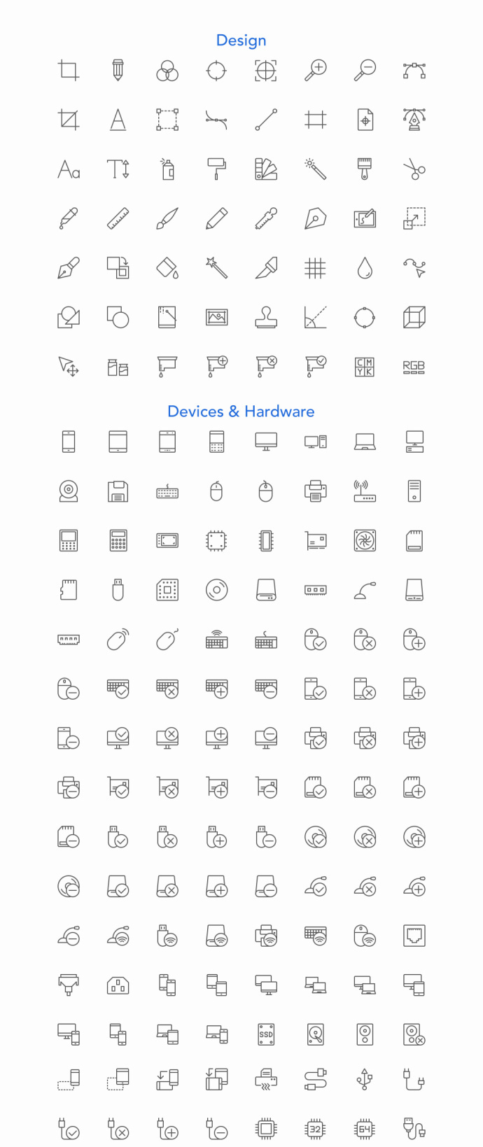 超全极简线条式icon设计，清爽整洁，非常实用