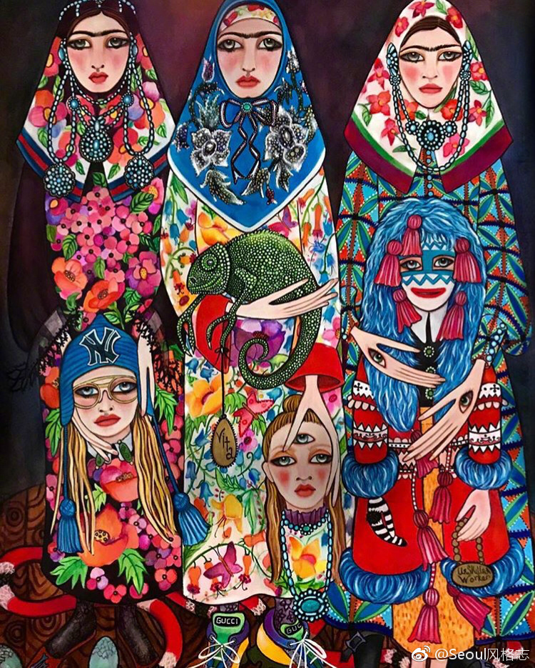 Gucci插画师Helen Downie的近日佳作。她的画作色彩绚烂|插画师|佳作|画作_新浪新闻
