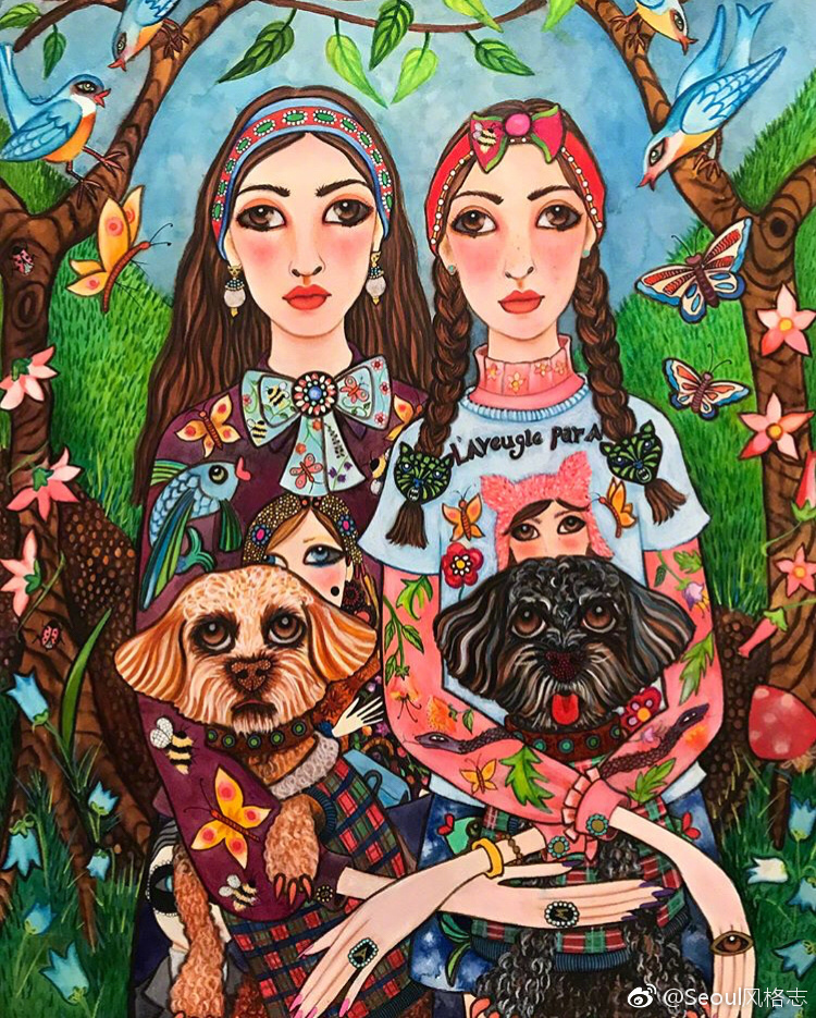 Gucci插画师Helen Downie的近日佳作。她的画作色彩绚烂|插画师|佳作|画作_新浪新闻
