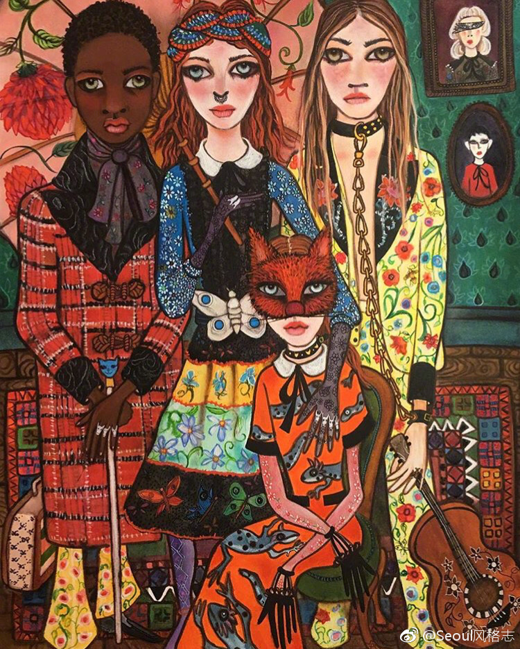 Gucci插画师Helen Downie的近日佳作。她的画作色彩绚烂|插画师|佳作|画作_新浪新闻