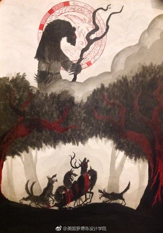 美国插画家 Valin Mattheis 的作品总是充斥着华丽而神秘的死亡气息