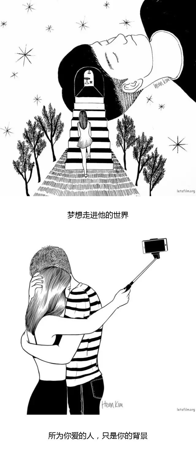 黑白插画 / 韩国插画师 Henn Kim