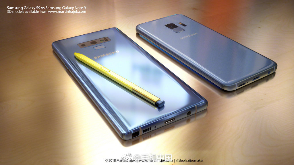 三星Note9外观对比S9 “黄的一笔”成亮点