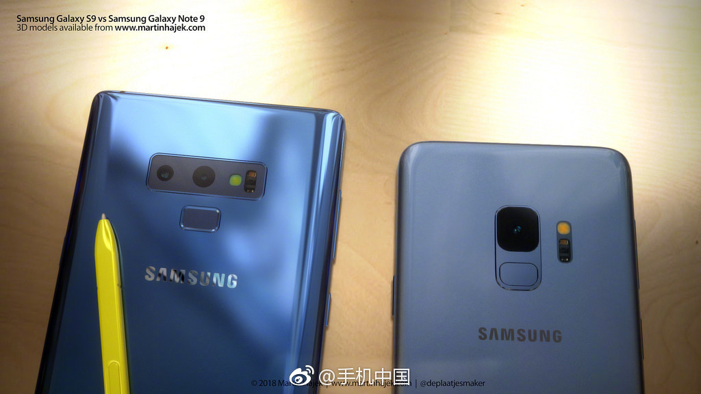 三星Note9外观对比S9 “黄的一笔”成亮点