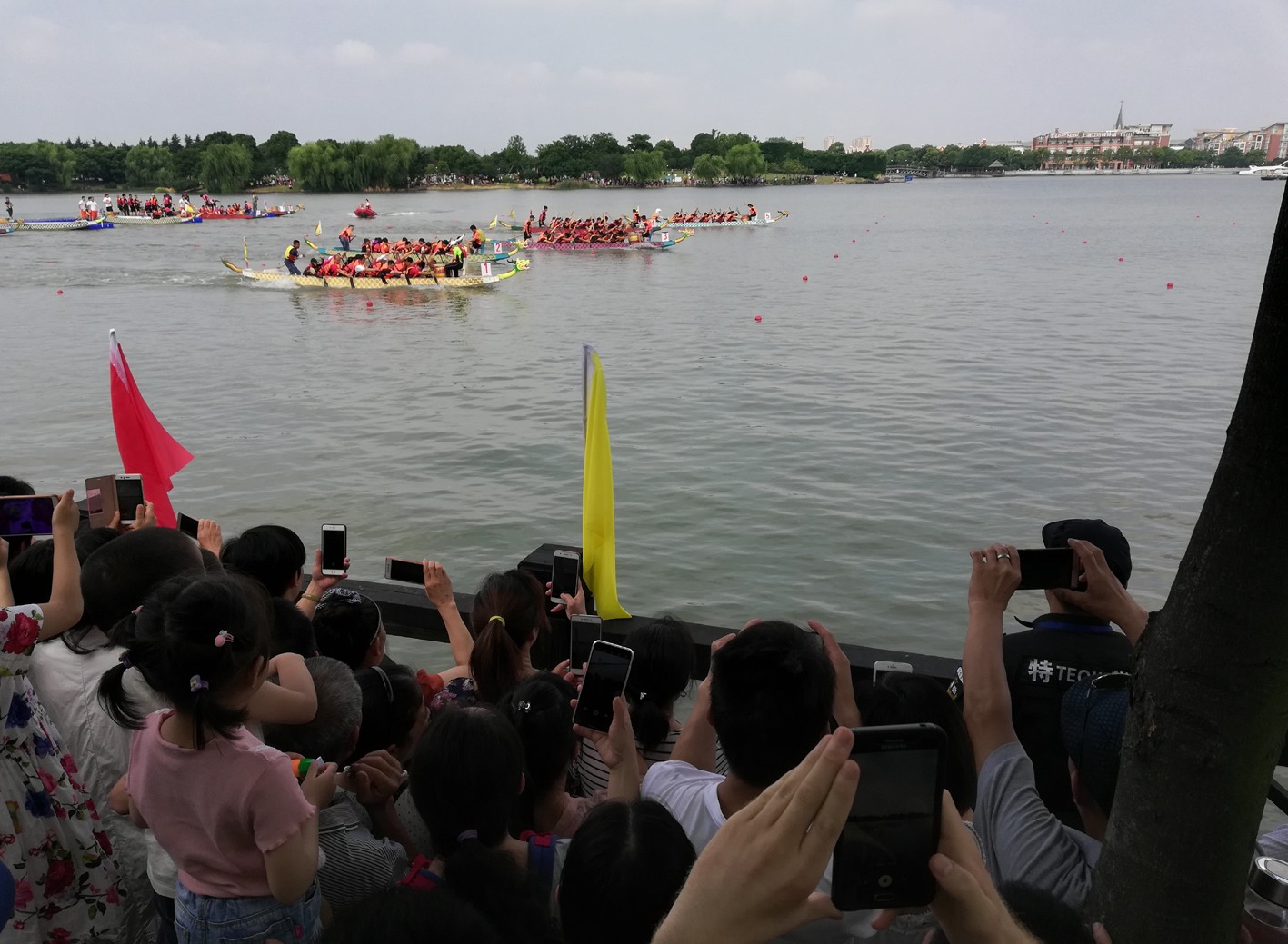 上海端午佳节赛龙舟现场气氛火爆 吸引数万名群众观看