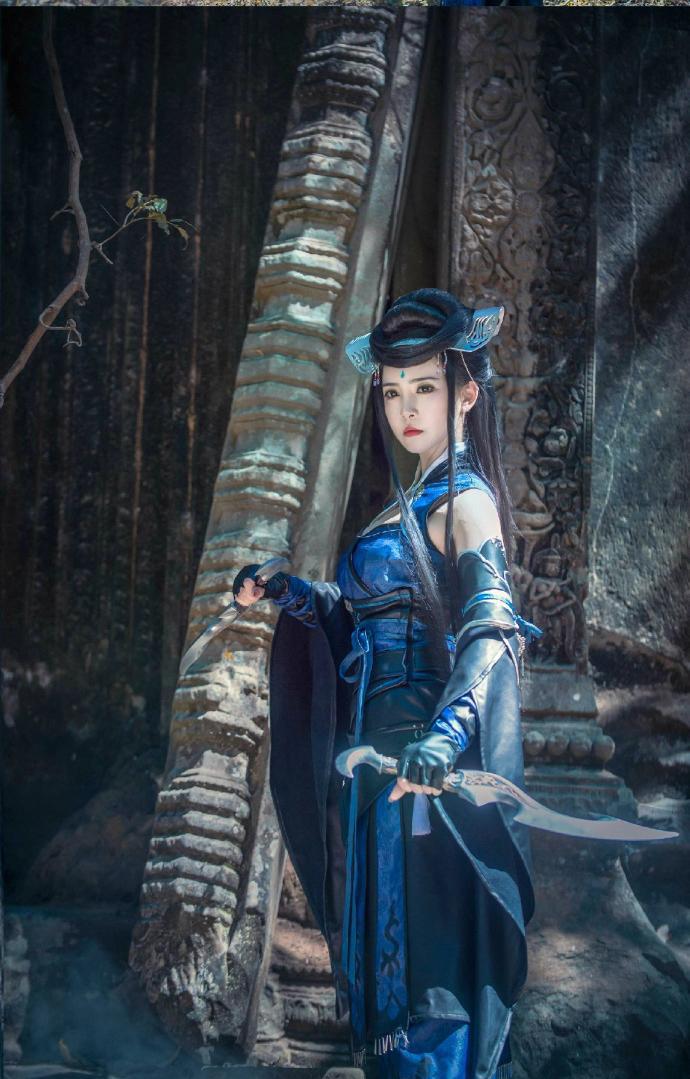 秭颜夕楼协作《天涯明月刀OL》蓝奉月&百里研阳精美COS