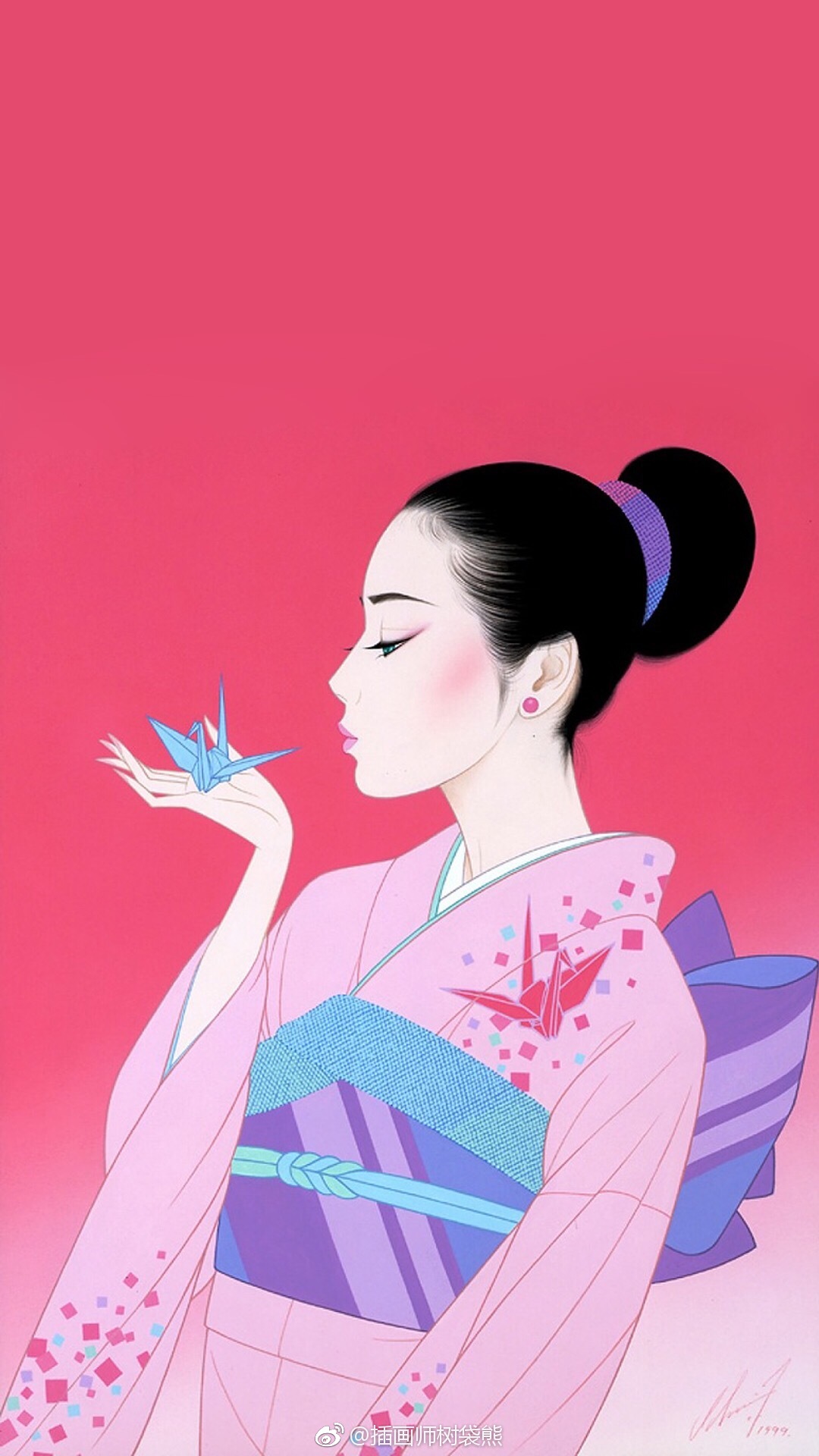 日本版画家 鹤田一郎(Ichiro Tsuruta) 美人绘版画作品他笔下的美人