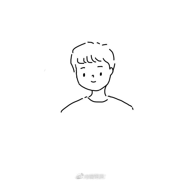 简洁风男生简笔画头像（投稿： ）|简笔画|头像|投稿_新浪新闻