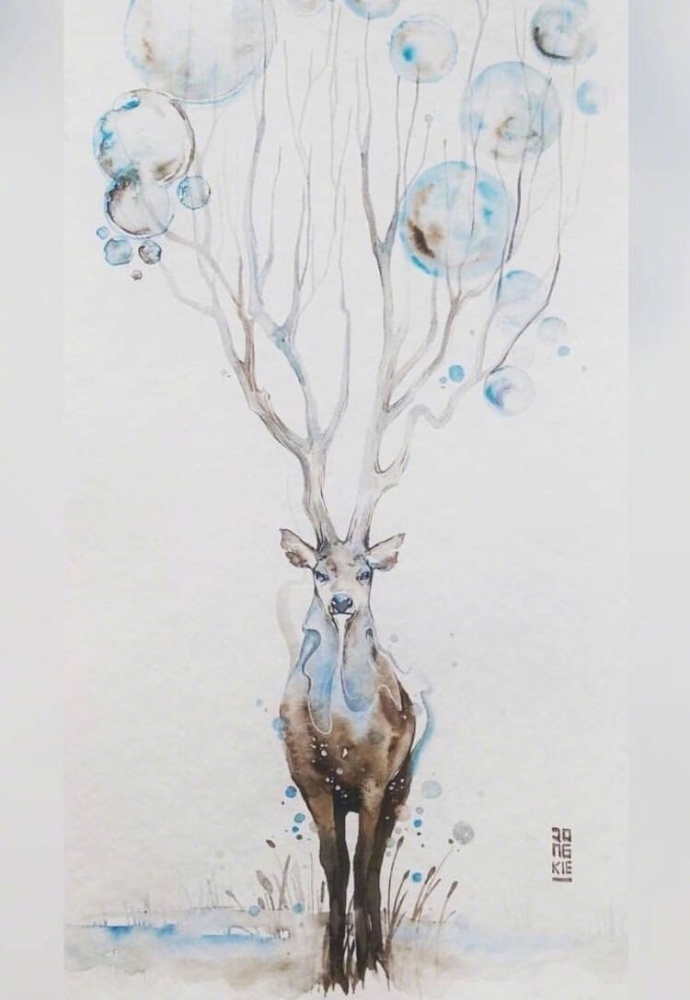 水彩 · 鹿 | 来自印度尼西亚画家Jongkie