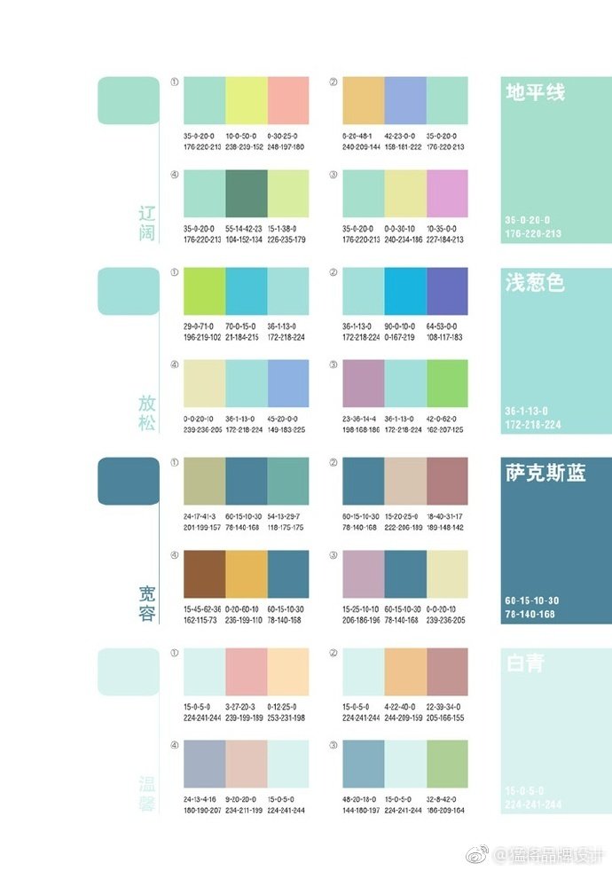 色系配色(青色）