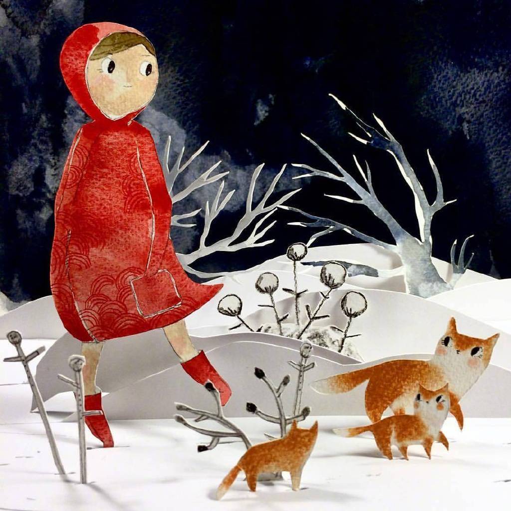 英国插画师 Kelly Pousette 将水彩与剪纸艺术结合|水彩|插画师|剪纸_新浪新闻