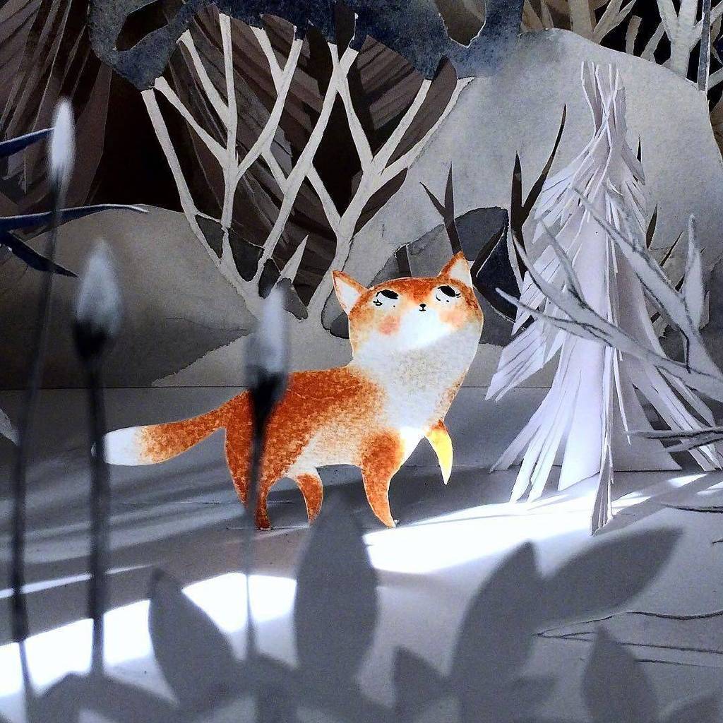 英国插画师 Kelly Pousette 将水彩与剪纸艺术结合