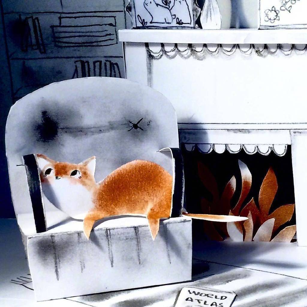 英国插画师 Kelly Pousette 将水彩与剪纸艺术结合