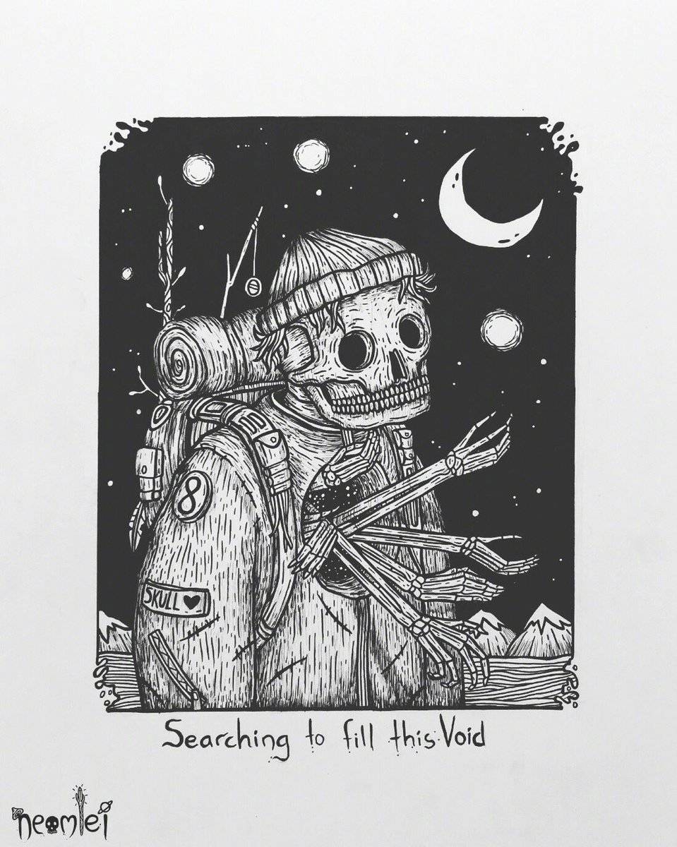 一个骷髅💀的小梦想！来自插画师 Neomlei 绘画作品 | ins|插画师|骷髅|微博_新浪新闻