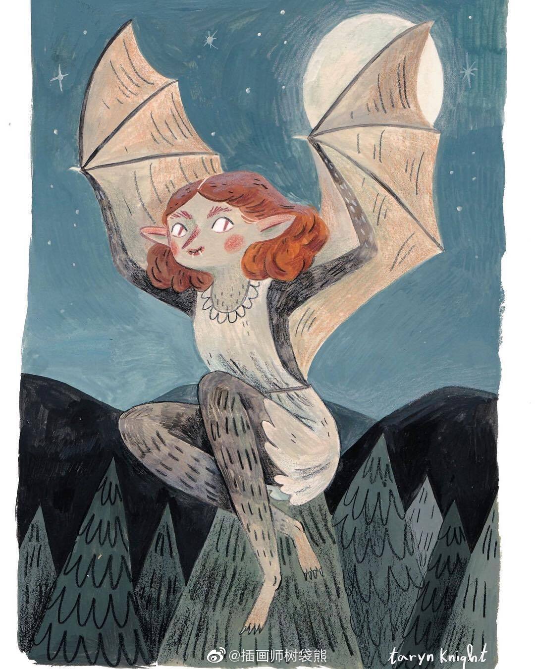 美国插画师 Taryn Knight 夜晚的魔法森林插画设计作品她通过对生活的|魔法森林|插画师|插画设计_新浪新闻