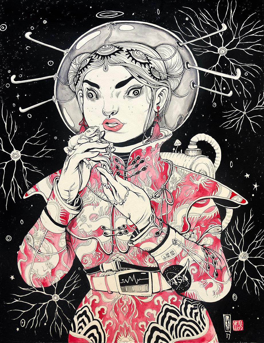 洛杉矶亚裔艺术家 Lauren YS 的作品结合东方神话、日本动漫、涂鸦、