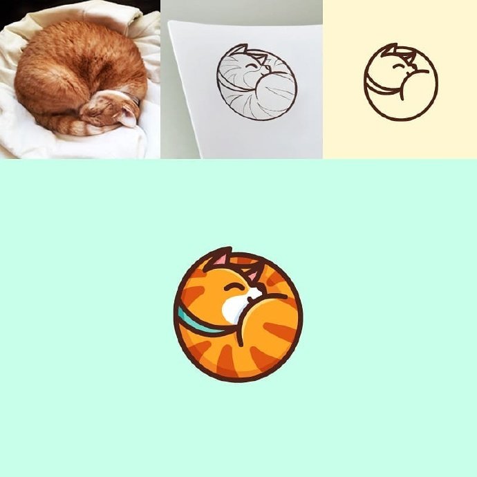 可爱的logo设计灵感来源，选自艺术家Alfrey Davilla