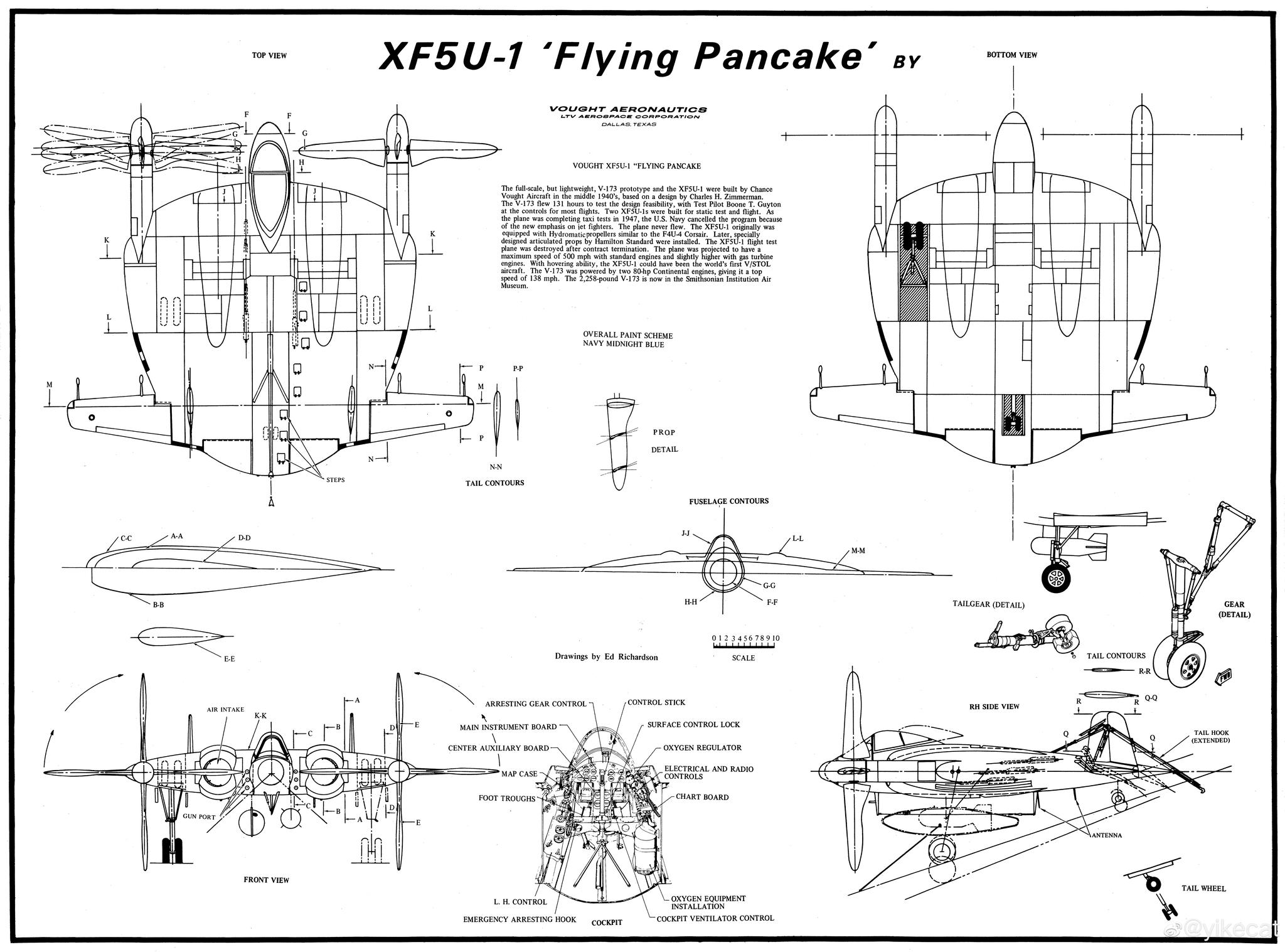 Chance Vought XF5U Flying PanCake“飞行薄饼”钱斯·沃特XF5U“飞|沃特|薄饼|钱斯_新浪新闻