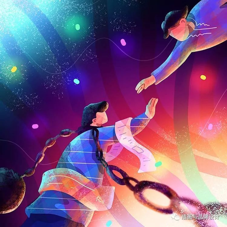 印尼插画师Mugi Migunani，他的画面中以紫色和粉色为主