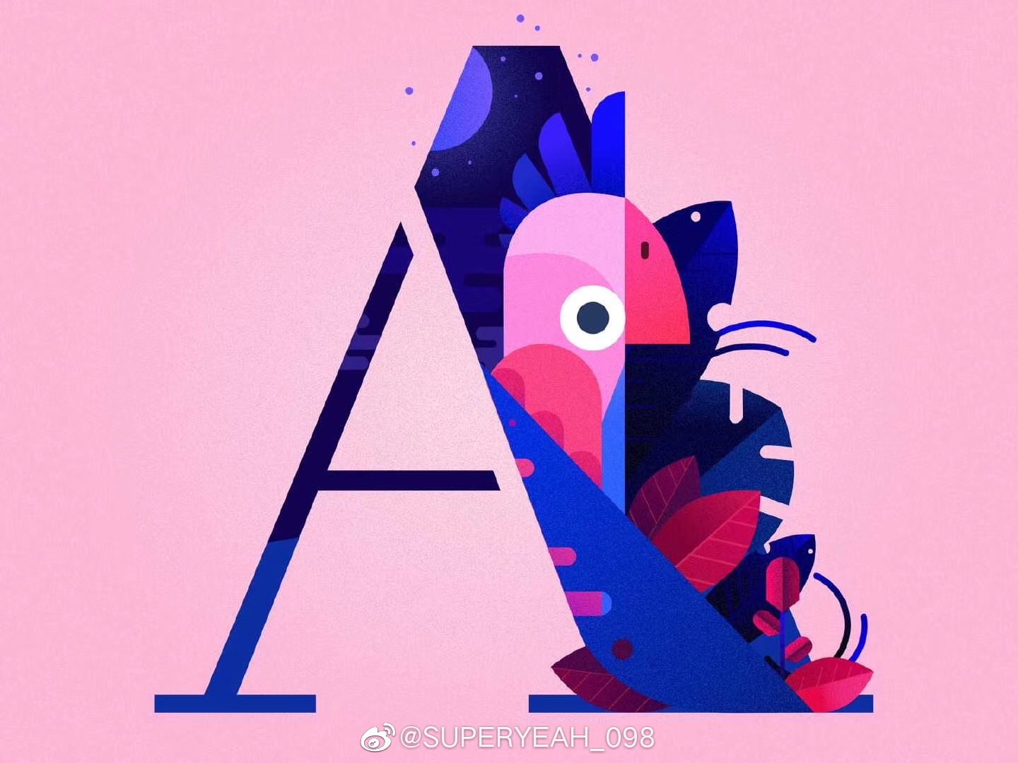 插画师Nora Toth参加了三十六日字体挑战，她使用插画来绘制的字母