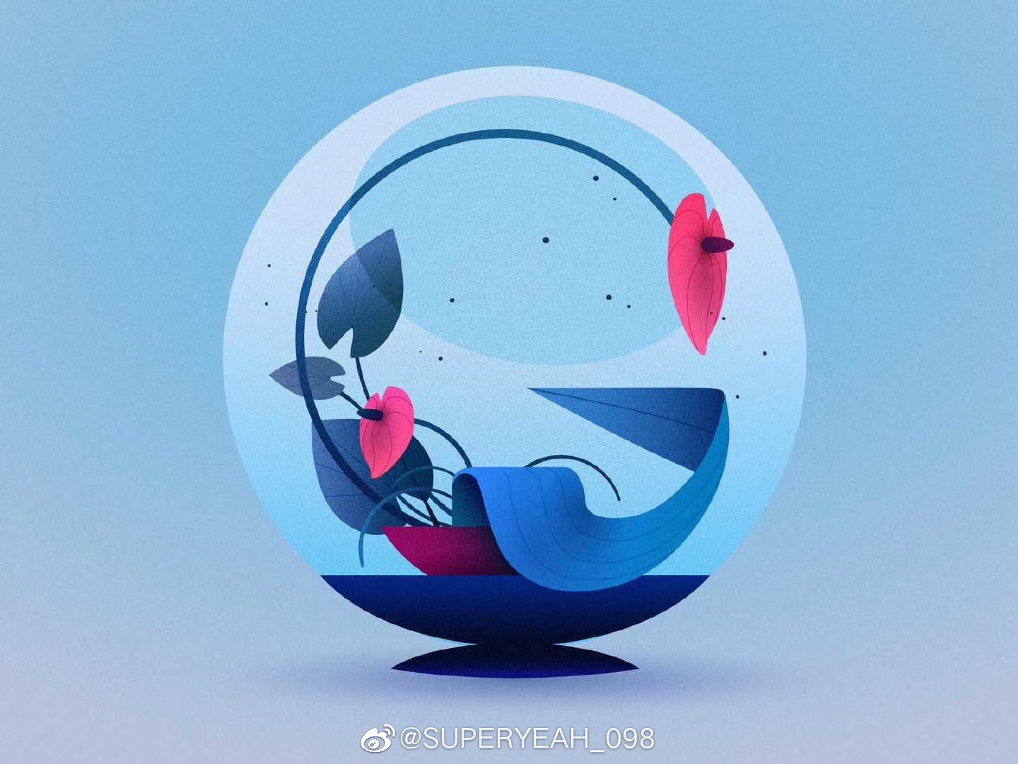 插画师Nora Toth参加了三十六日字体挑战，她使用插画来绘制的字母