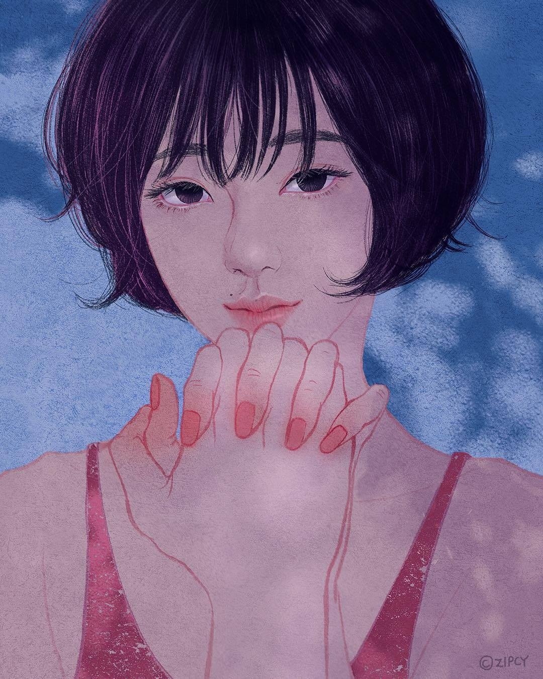 恋人 韩国插画师Zipcy|插画师|恋人|韩国_新浪新闻