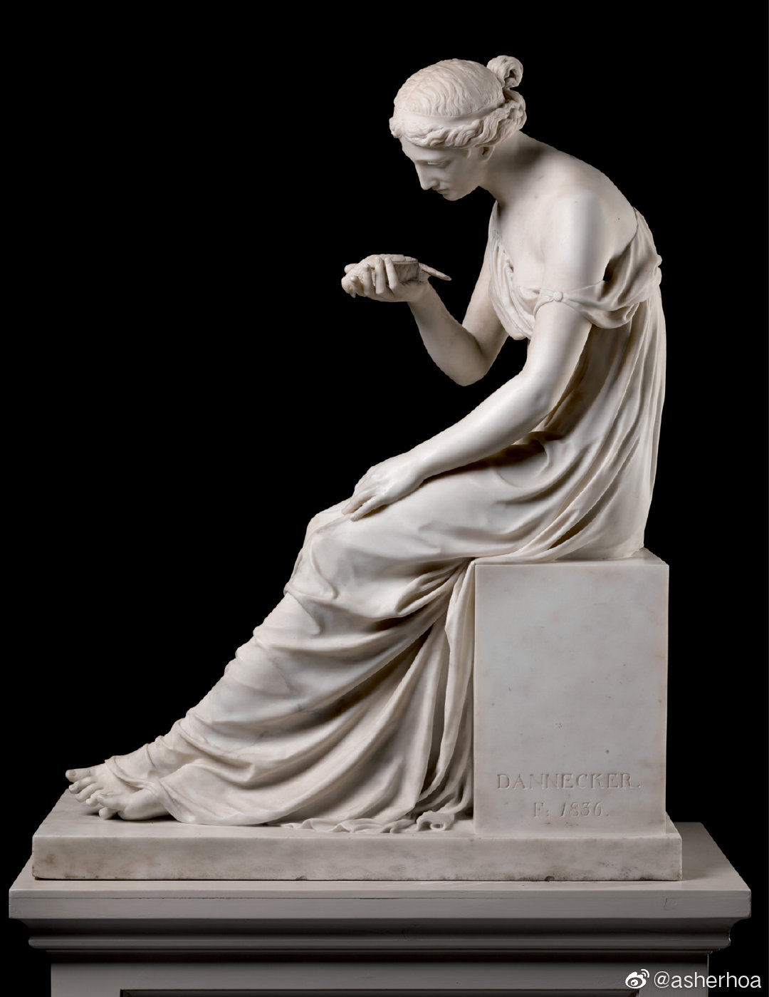 出生于斯图加特的德意志雕塑家Johann Heinrich von Dannecker（1758-|莱斯比亚与麻雀|雕塑家|斯图加特_新浪新闻