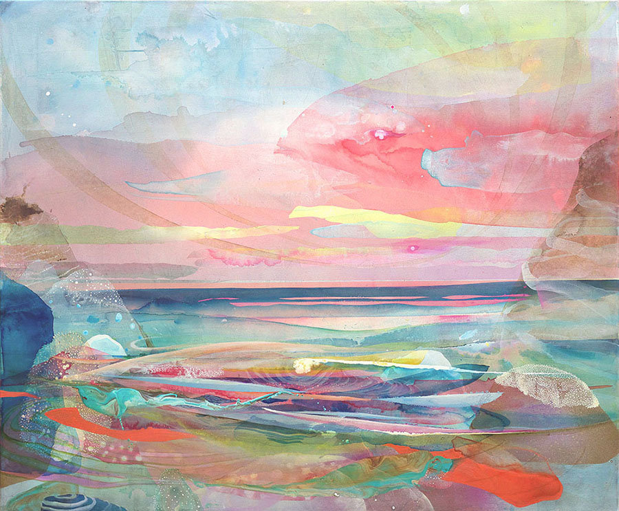 这组美得冒泡的抽象画是墨尔本艺术家Amanda Krantz从大自然中汲取灵|大自然|抽象画|海浪沙滩_新浪新闻