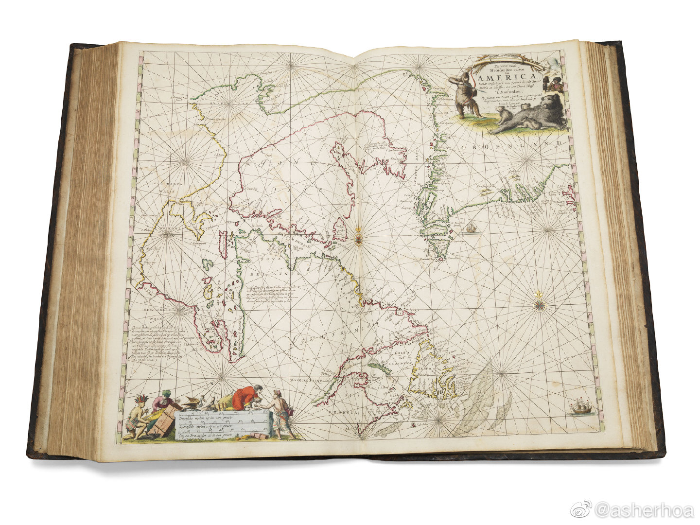 一份1688年由荷兰制图师Johannes van Keulen出版的精美世界航海地图