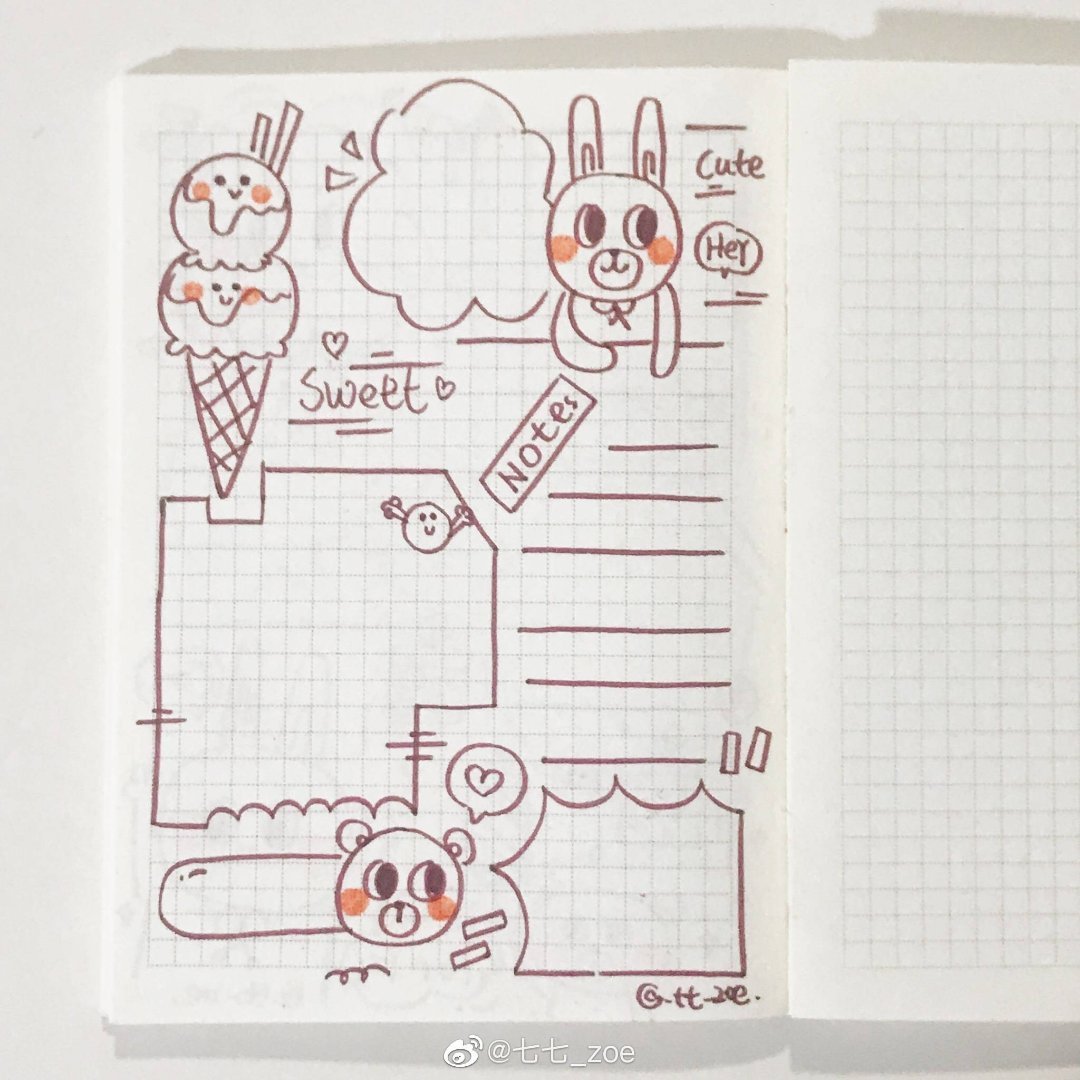 可爱简笔画在手帐中的灵活应用 投稿作者:@七七_zoe|简笔画|投稿|可爱_新浪新闻