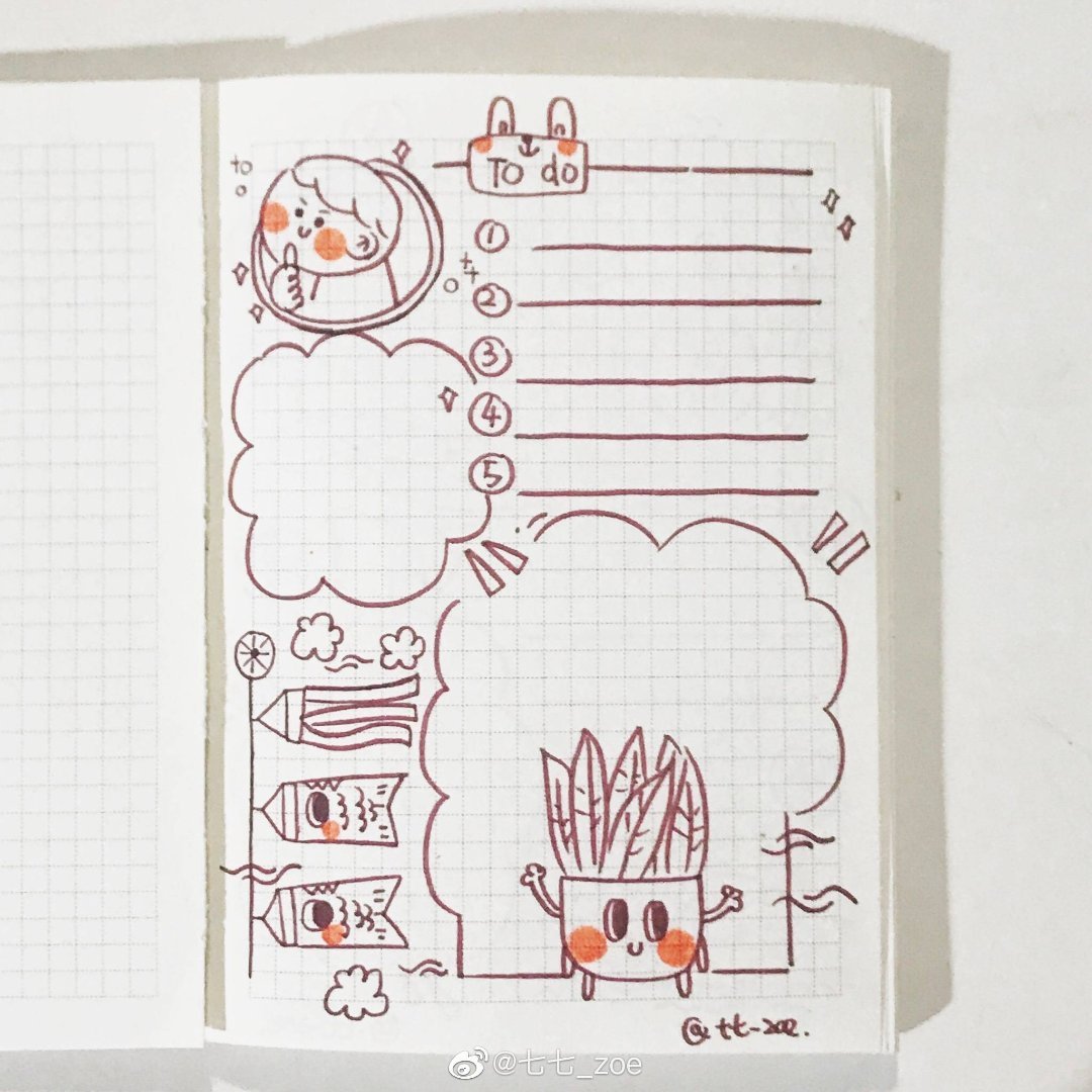 可爱简笔画在手帐中的灵活应用 投稿作者:@七七_zoe|简笔画|投稿|可爱_新浪新闻