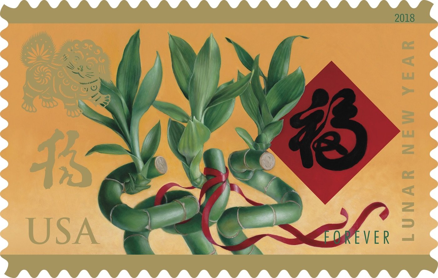 华裔插画师Kam Mak为美国邮政局设计的中国元素邮票|邮政局|插画师|中国元素_新浪新闻