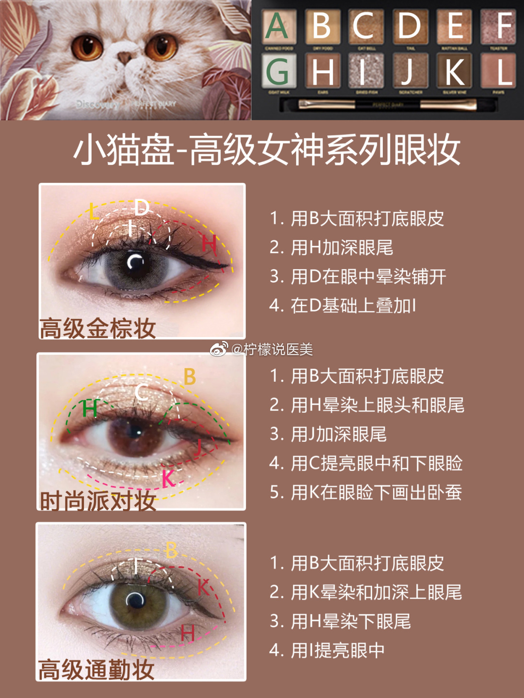 完美日记小狗小猫盘眼影‼️超美眼妆教程 ️小猫盘经典大地色系