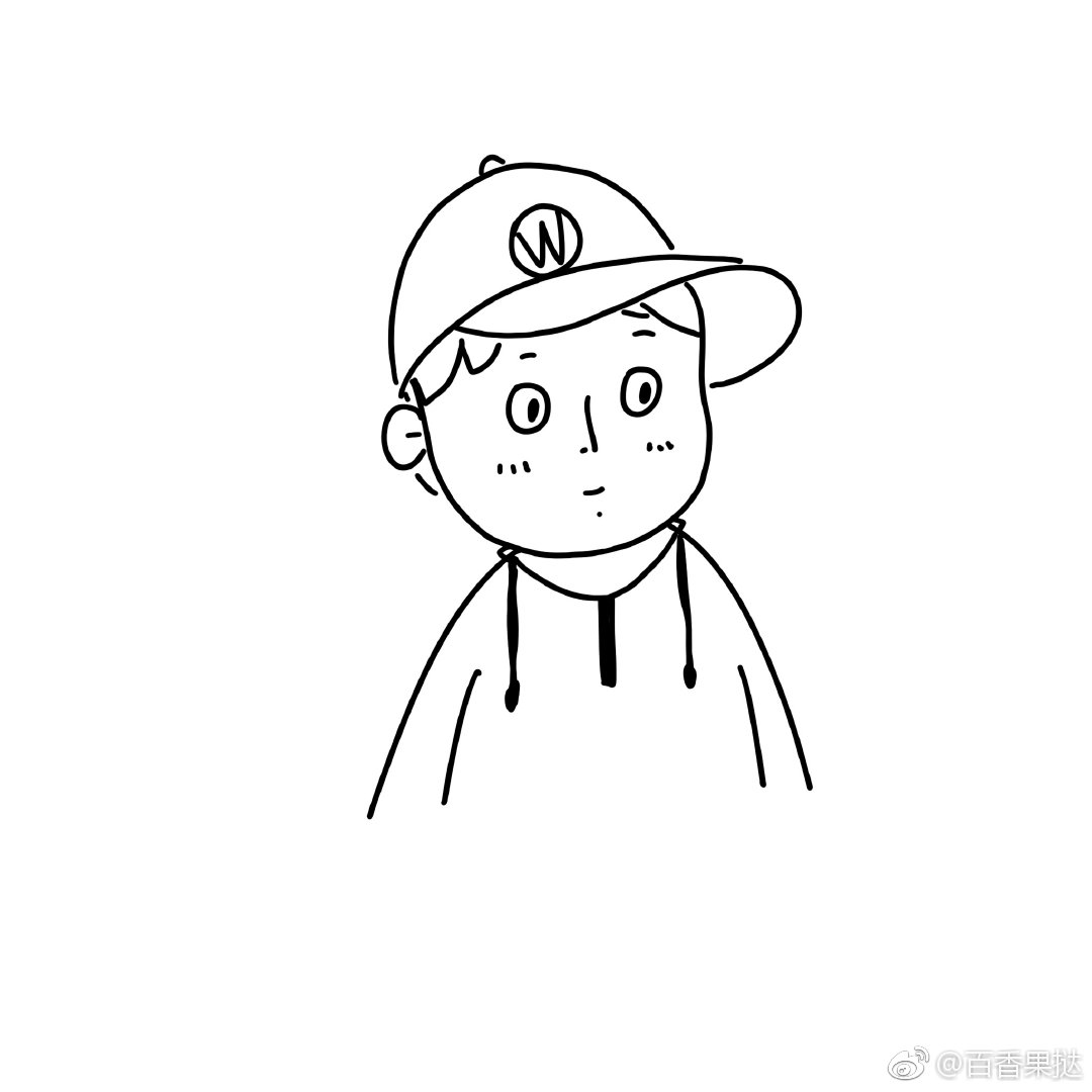 小头像简笔画作者（@百香果挞）