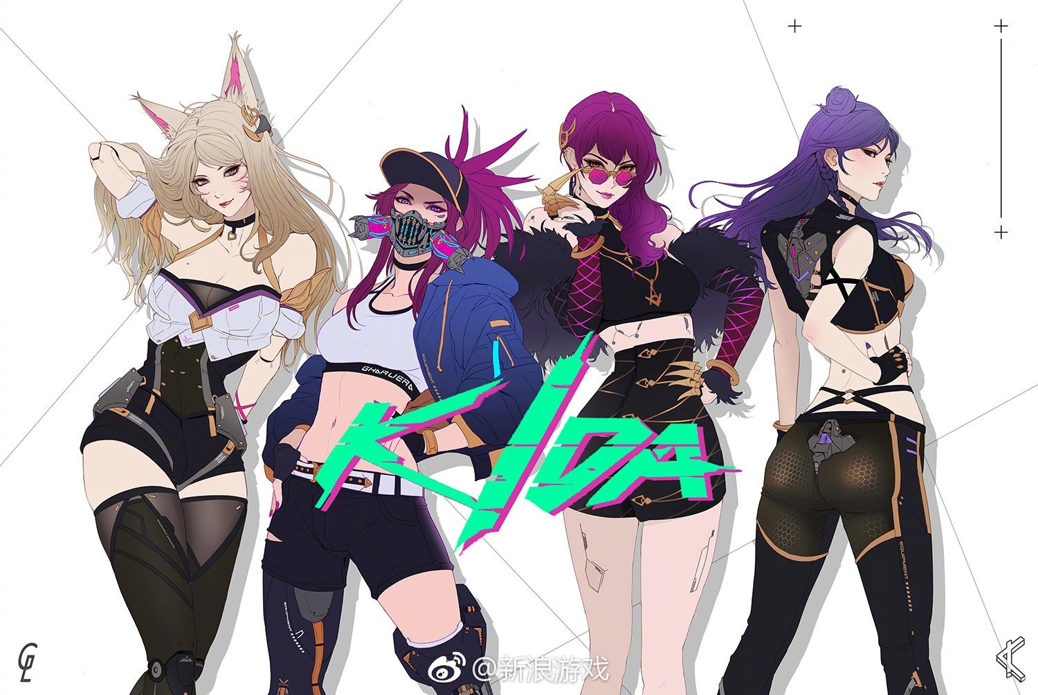 来自韩国的画手Park JunKyu带来了一组赛博朋克版K/DA女团的设计图