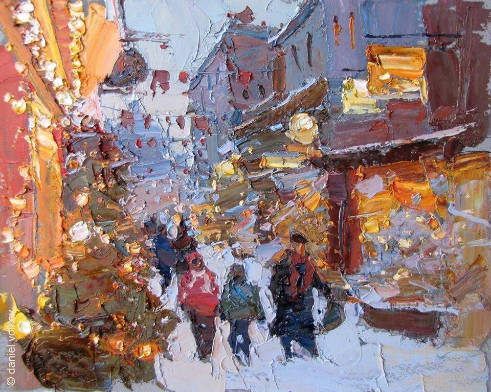 融化在阳光中 I Daniel Volkov 刮刀画|刮刀|阳光_新浪新闻