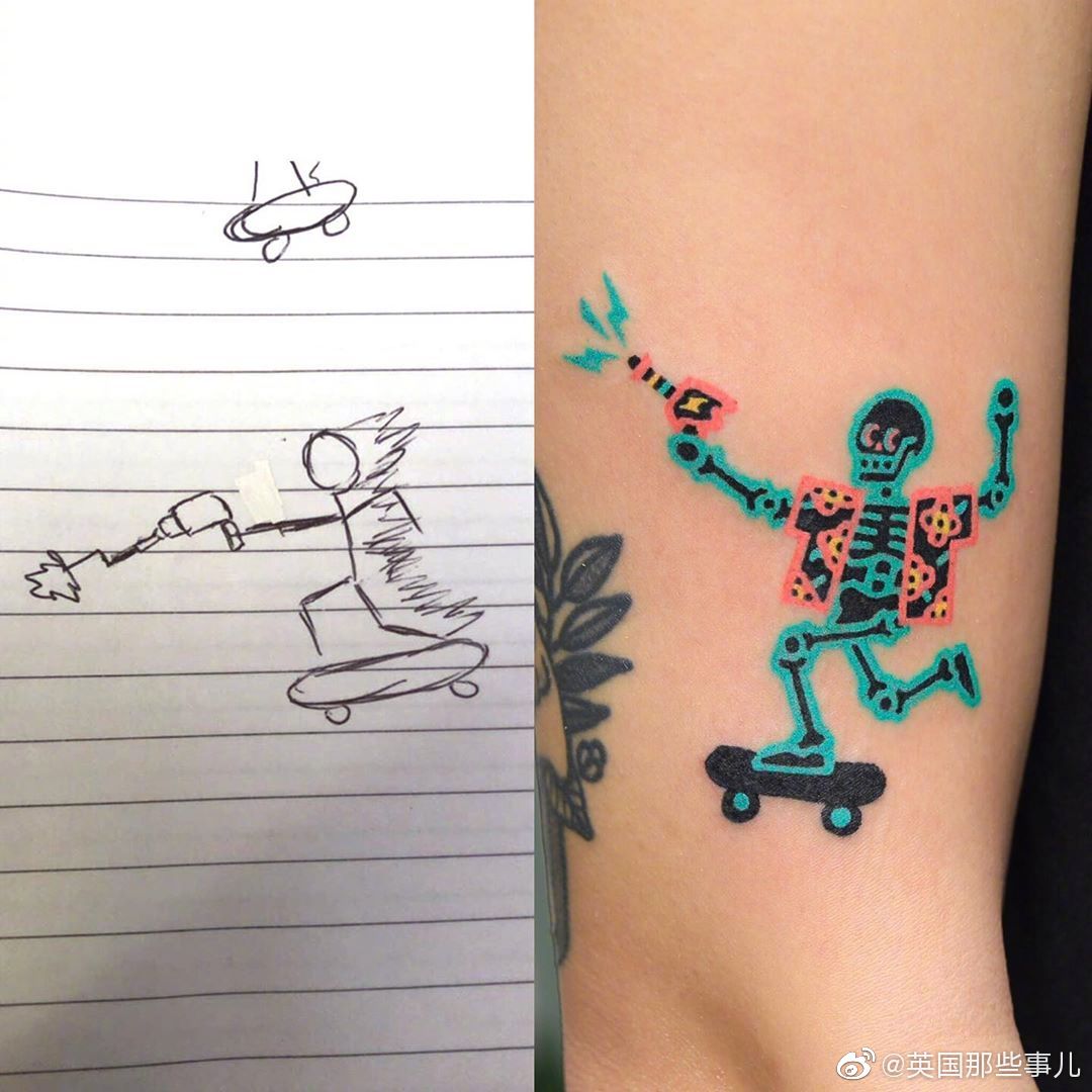 纹身师ZZBOY请客人亲手画出想要的草稿