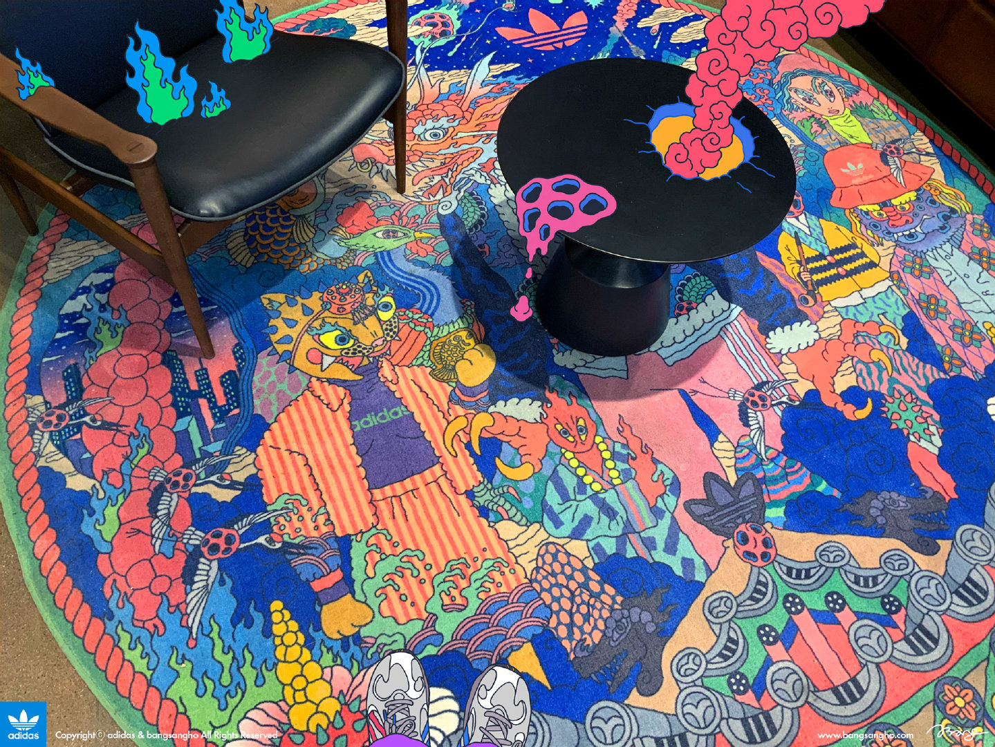 来自插画师 SANGHO BANG 为运动品牌Adidas创作的艺术作品~