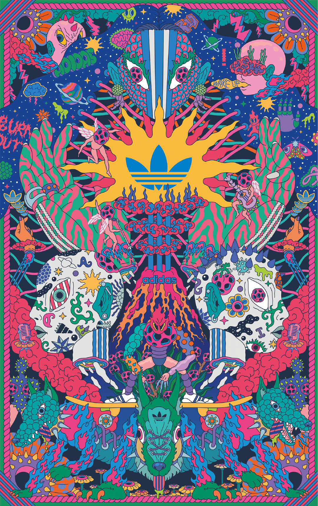 来自插画师 SANGHO BANG 为运动品牌Adidas创作的艺术作品~