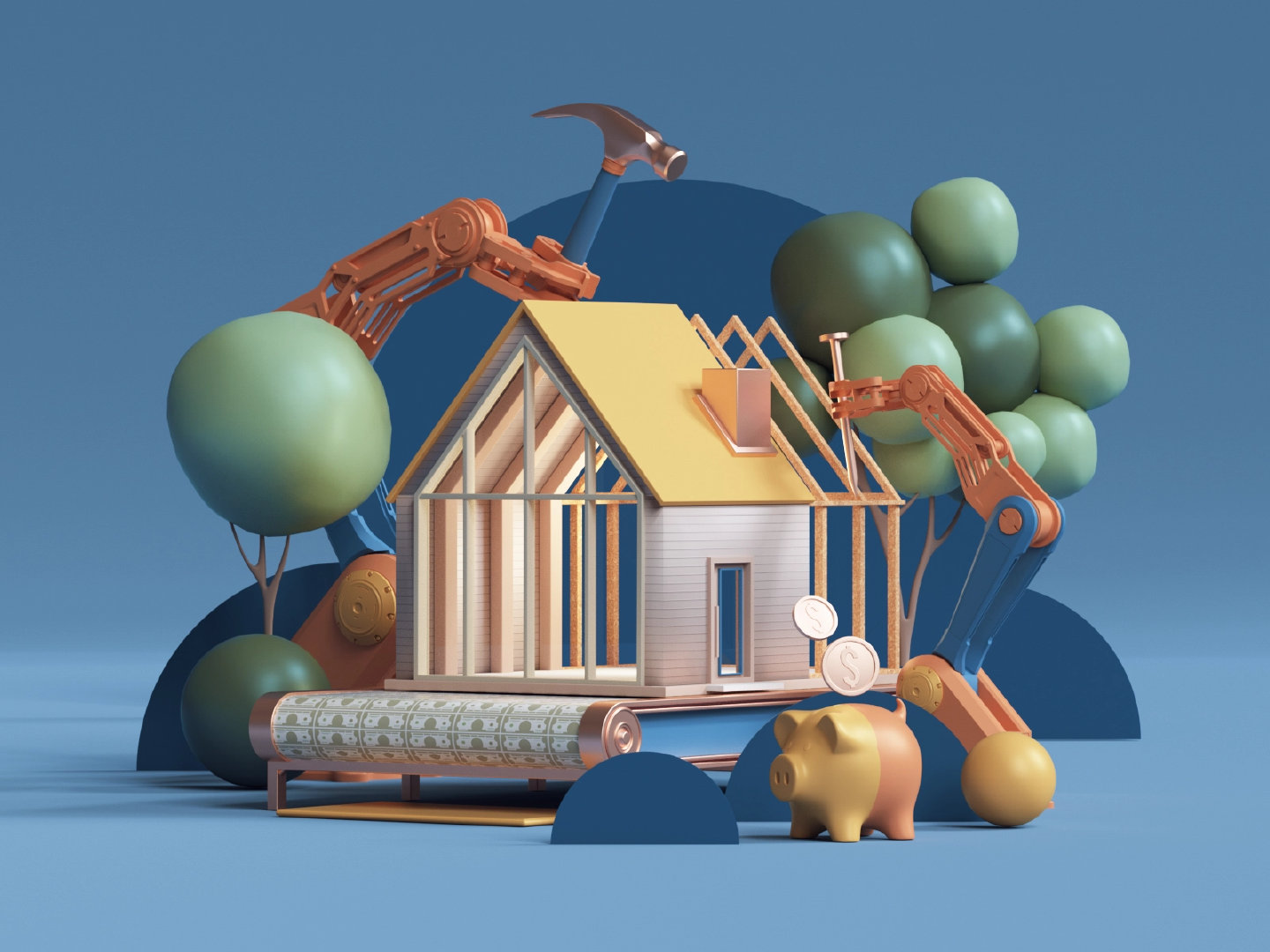 3D大神Peter Tarka的3D版网页插画既有平面插画的构图和表现手法|3D|插画|构图_新浪新闻